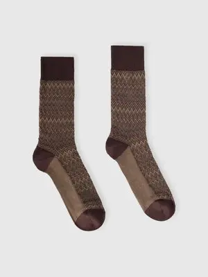 Missoni 3d Zigzag Patterned Crew Socks - Multicoloured