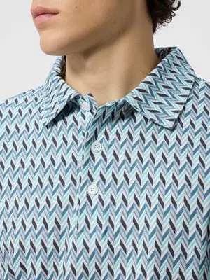 Missoni Polo In Cotton Piqué With Zig Zag Motif