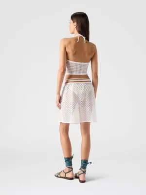 Missoni Lamé Viscose Halter Neck Top - White