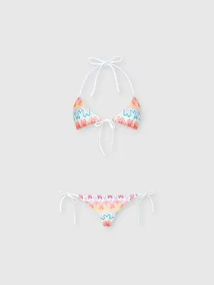 Missoni Viscose Triangle Bikini With Floral Motif - Multicoloured