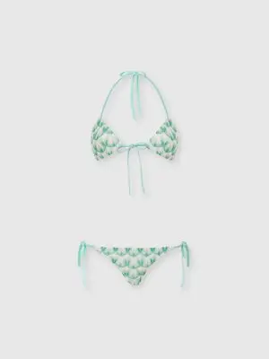 Missoni Viscose Triangle Bikini With Floral Motif - Multicoloured