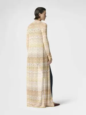 Missoni Long Cardigan With A Chevron Pattern With Sequins - Multicoloured