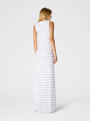 Missoni Sleeveless Striped Viscose Gown With Slit