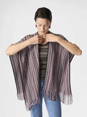 Missoni Blend Poncho With Fringes