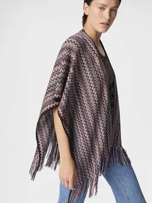Missoni Blend Poncho With Fringes