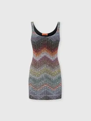 Missoni Style Zigzag Knit With Sequins - Multicoloured