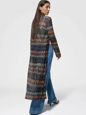 Missoni Long Viscose Lamé Cardigan