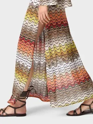 Missoni Long Dress With Greek Motif And Deep V-neckline