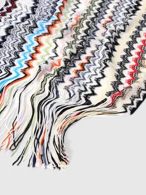 Missoni Zigzag Viscose Scarf With Fringes