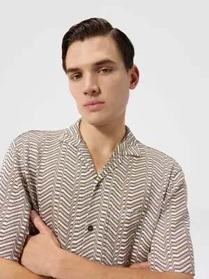 Missoni Viscose Knit Bowling Shirt With Greek Key Motif - Multicoloured