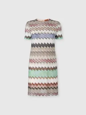 Missoni Sleeve Viscose Lamé Mini Dress - Multicoloured
