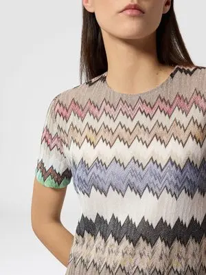 Missoni Sleeve Viscose Lamé Mini Dress