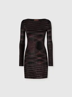 Missoni Sleeve Mini Dress With Flame Pattern - Multicoloured