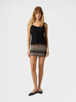 Missoni Sleeveless Chevron Knit Top - Black