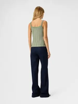 Missoni Sleeveless Zigzag Knit Top - Green