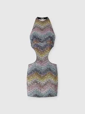 Missoni Sleeveless Mini Dress With Zigzag Texture - Multicoloured