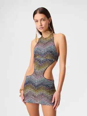 Missoni Sleeveless Mini Dress With Zigzag Texture