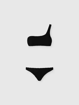 Missoni Shoulder Bikini In Lamé Viscose With Raschel Workmanship - Black