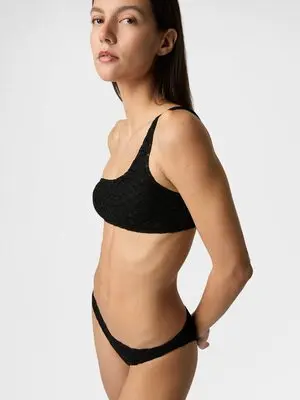 Missoni Shoulder Bikini In Lamé Viscose With Raschel Workmanship - Black