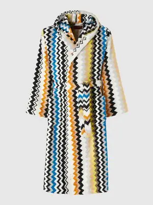 Missoni Best Cotton Terry Bathrobe Zig Zag - Black Multicoloured