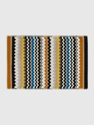 Missoni 100% Cotton Bath Mat With Chevron Pattern - Black Multicoloured