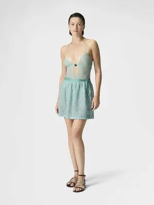 Missoni Zigzag Mesh Pareo Mini Skirt With Sequins