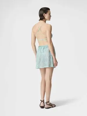 Missoni Zigzag Mesh Pareo Mini Skirt With Sequins