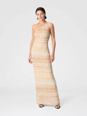 Missoni Shoulder Dress With A Chevron Pattern With Sequins - Multicoloured