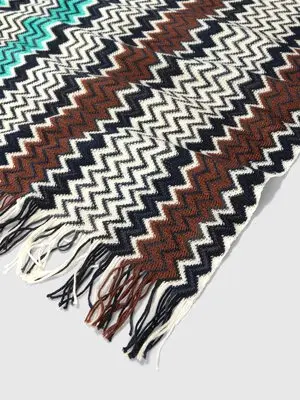 Missoni Cotton Zigzag Scarf With Fringes