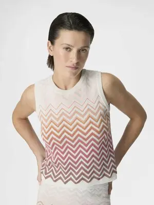 Missoni Sleeveless Chevron Knit Top