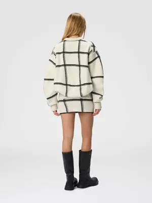 Missoni Oversized Wool Check Crew Neck Sweater