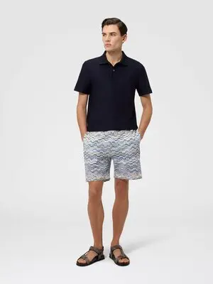 Missoni Jacquard Cotton Polo Shirt With Tone-on-tone Zigzag Design