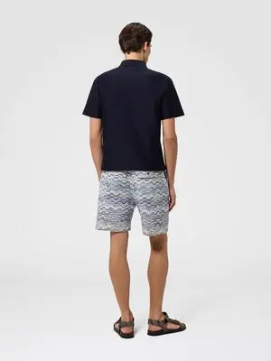 Missoni Jacquard Cotton Polo Shirt With Tone-on-tone Zigzag Design