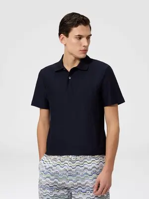 Missoni Jacquard Cotton Polo Shirt With Tone-on-tone Zigzag Design