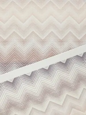Missoni Marea Beach Towel In 100% Cotton 180x100 Cm With Zig Zag Pattern - Beige