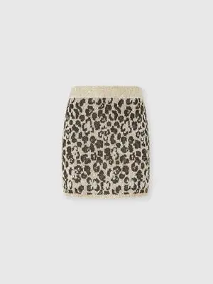 Missoni Jacquard Knit Mini Skirt With Sequins - Beige