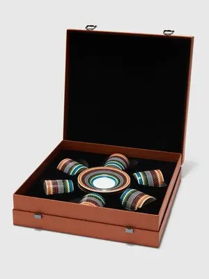 Missoni Zigzag Foliage Set Of 6 Coffee Cups & Saucers