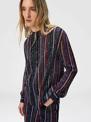 Missoni Henley Blouse With Mandarin Collar