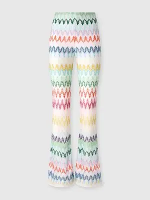 Missoni Zig Zag Motif Lamé Flare Trousers - Multicoloured