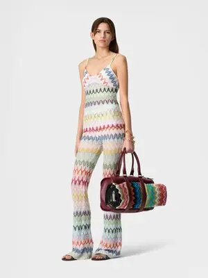 Missoni Zig Zag Motif Lamé Flare Trousers - Multicoloured