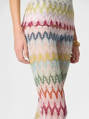 Missoni Zig Zag Motif Lamé Flare Trousers - Multicoloured