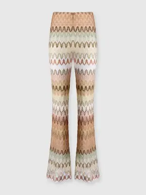 Missoni Zig Zag Motif Flare Trousers In Viscose-blend Lam