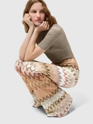 Missoni Zig Zag Motif Flare Trousers In Viscose-blend Lam