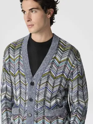 Missoni Cotton Chevron Cardigan With Pockets