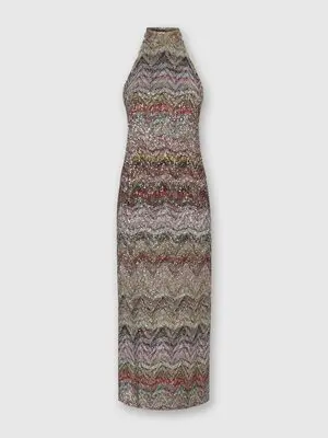 Missoni Midi Dress With Halter Neck - Multicoloured
