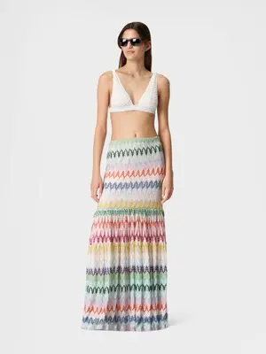 Missoni Long Ruffle Lace Motif Skirt - Multicoloured
