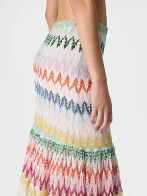 Missoni Long Ruffle Lace Motif Skirt - Multicoloured