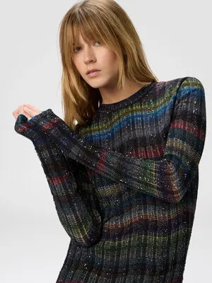 Missoni Crew Neck Sweater With Wave Pattern