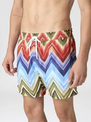 Missoni Length Swim Shorts With Macro Zigzag Print