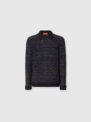 Missoni Sleeve Cashmere And Viscose Polo Shirt - Blue